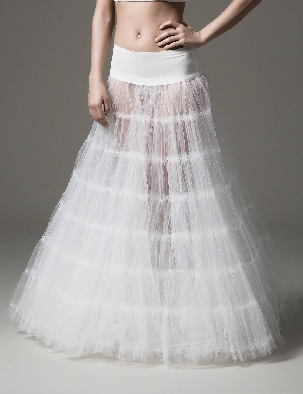 Can can Without Hoops for Wedding Dresses, with Tulle Ruffles